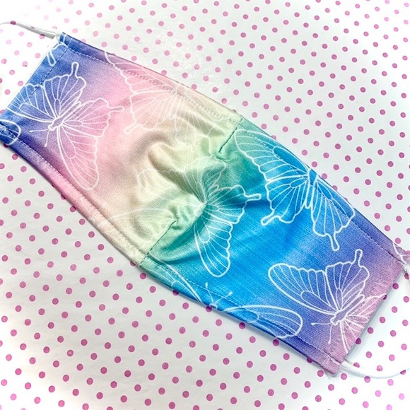 Accessories | Kawaii Butterfly Pastel Rainbow Face Mask Pride | Poshmark